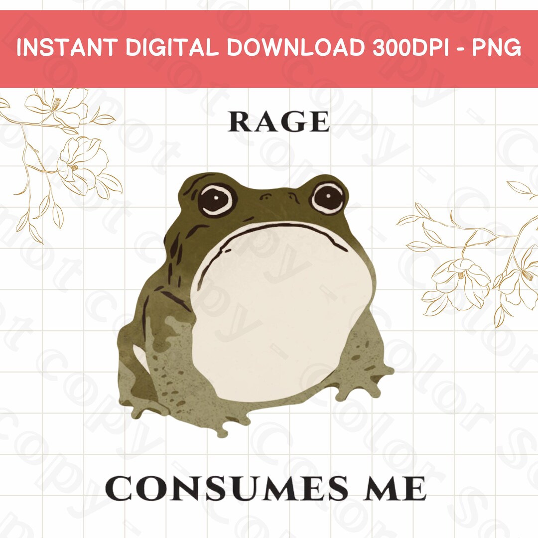 Rage Consumes Me Frog PNG Frog Pond Tshirt, Meme Frog Digital Download ...