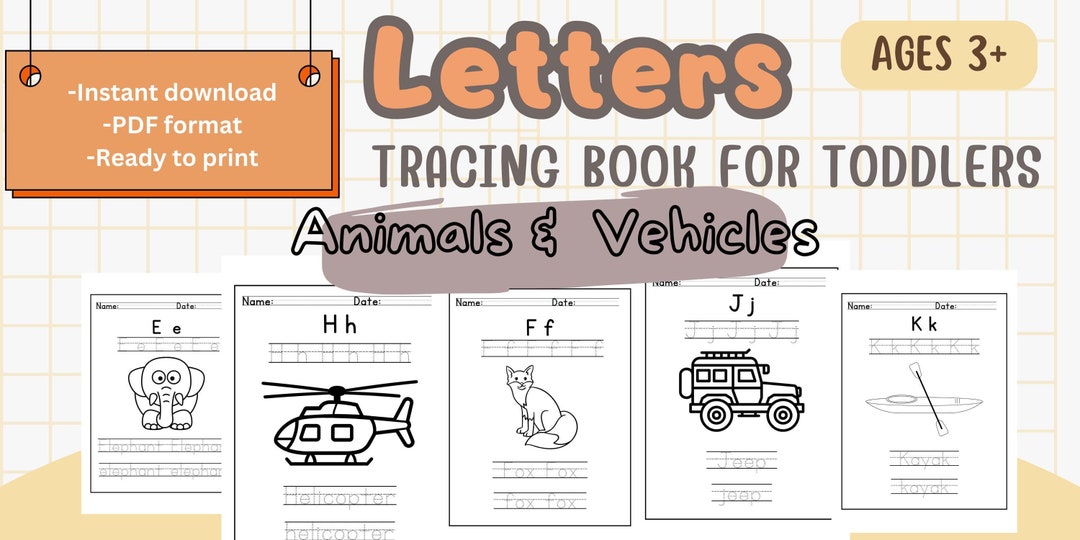 Letters/ Alphabet Tracing Workbook, Worksheet, Printable for Toddler ...