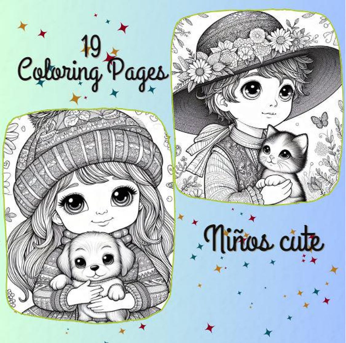 Kids Coloring Book PDF: Intricate Children in Field Designs (19 Pages ...