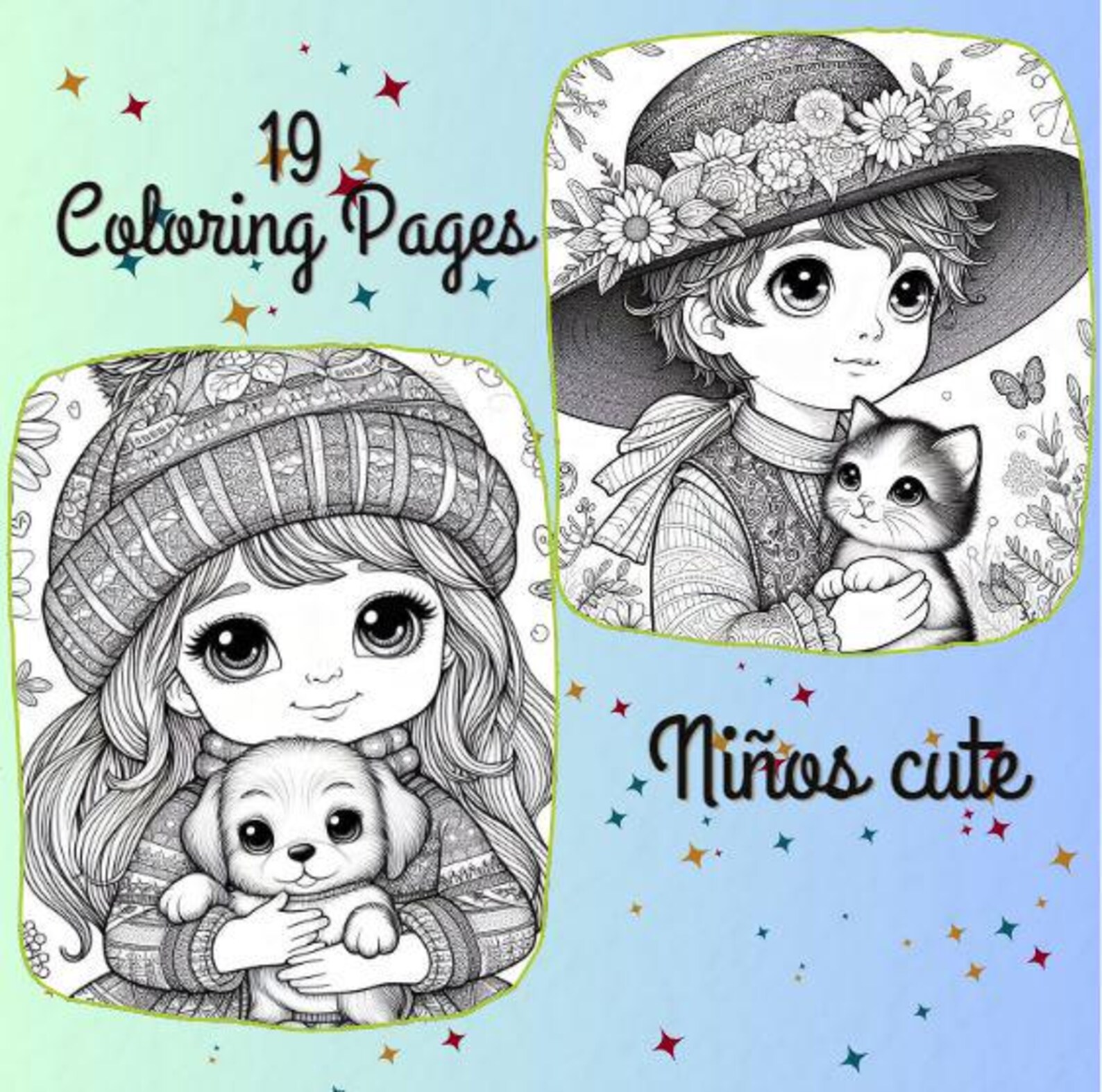 Kids Coloring Book PDF: Intricate Children in Field Designs (19 Pages ...