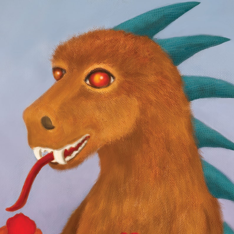 Chupacabra and Chickens Mini Print - Etsy