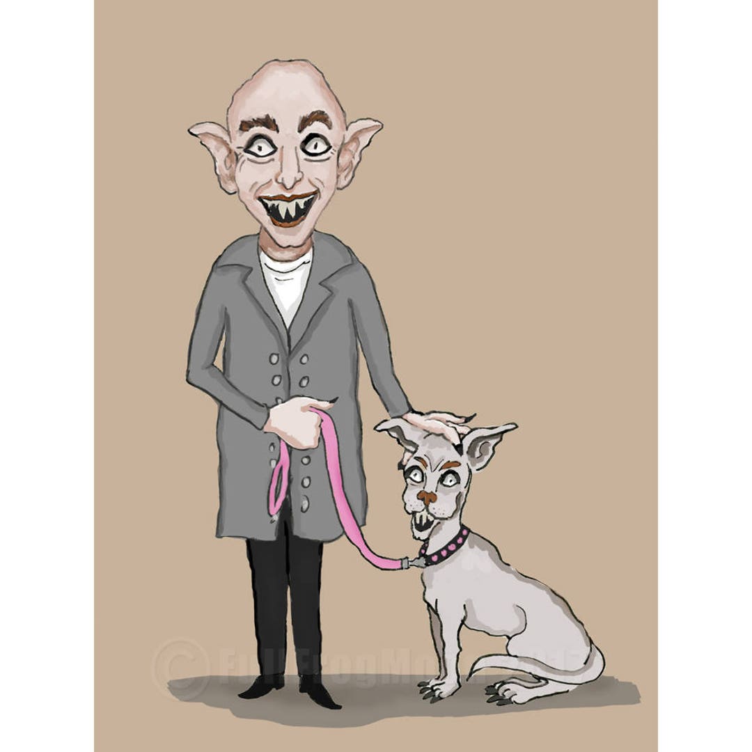 Nosferatu and His Dog Bela Mini Print - Etsy