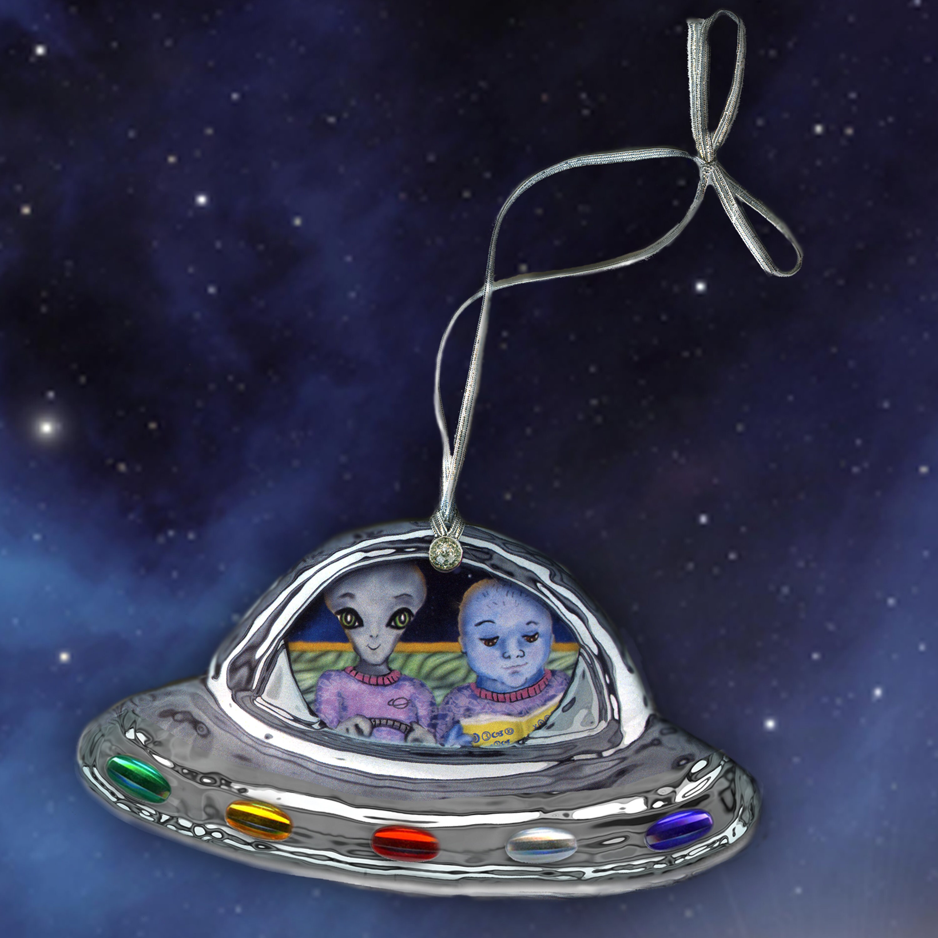 Space Alien Road Trip Paper Ornament - Etsy