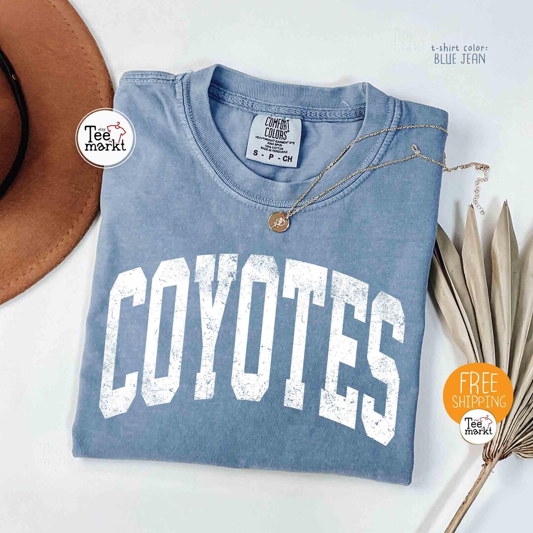 Comfort Colors® Coyotes Distressed Mascot Shirt, Cute Coyotes Game Day ...