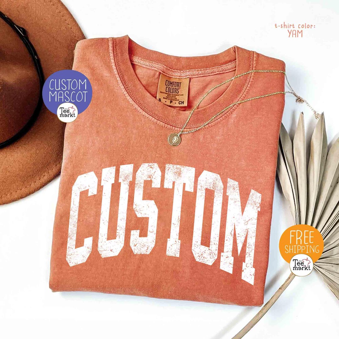 Comfort Colors® Custom Team Mascot Shirts, School Spirit Mascot Fan ...