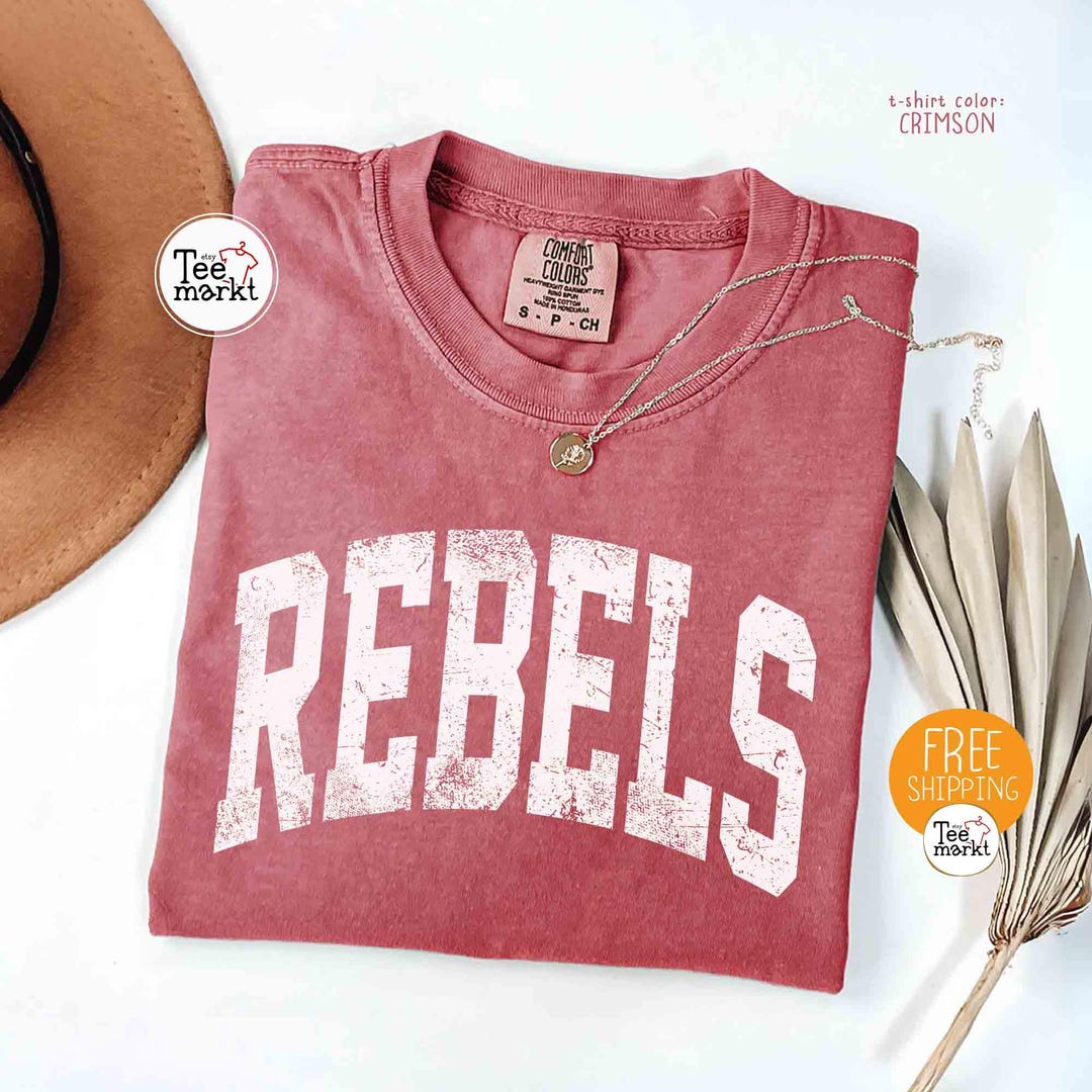 Comfort Colors® Rebels Mascot T-shirt, Game Day Rebels Fan Shirt ...