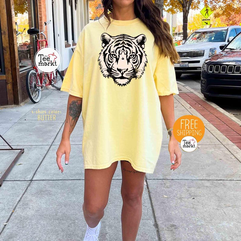 Comfort Colors® Tiger Face Shirt, Tigers Shirt, Easy Tiger Shirt, Tiger ...