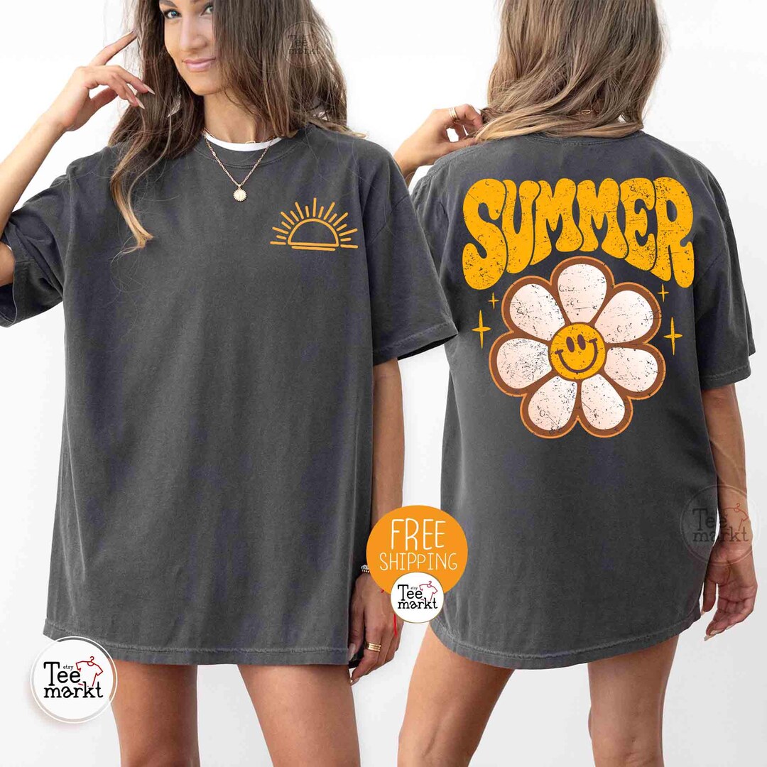 Daisy Summer T-shirt Comfort Colors® Smile Summer Tee, Beach Shirt ...