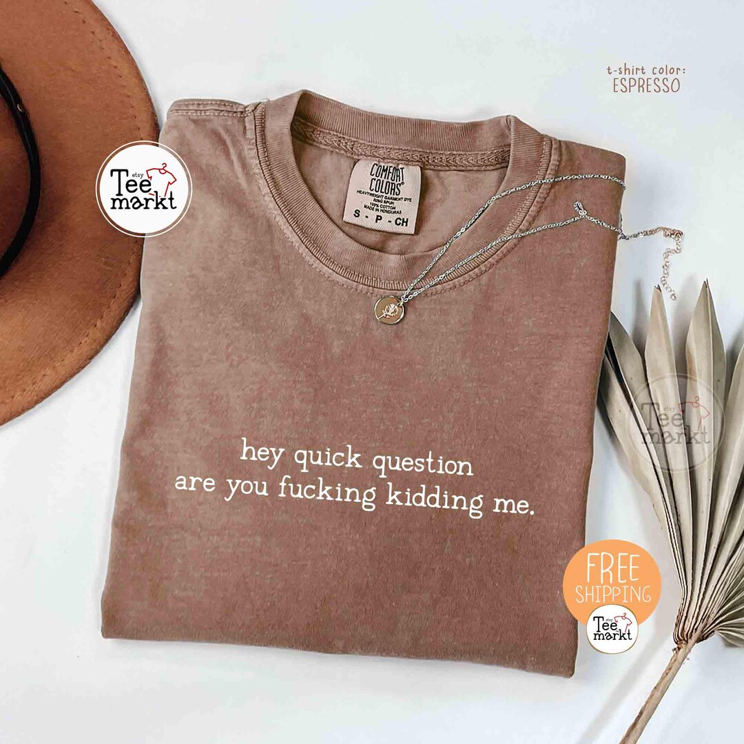 Funny Humor Shirt, Comfort Colors® Hey Quick Question Are You Kidding ...