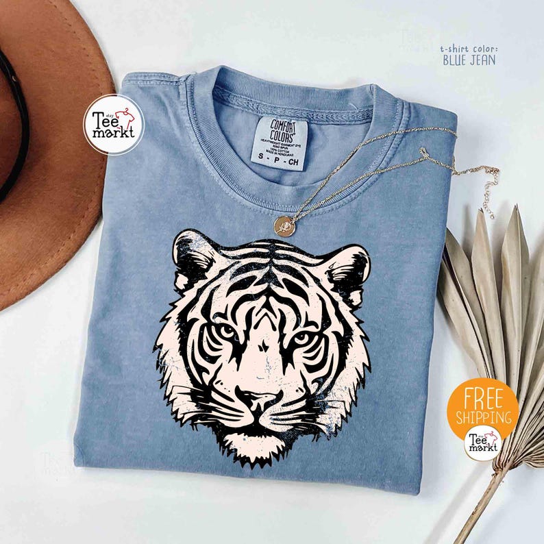 Comfort Colors® Tiger Face Shirt, Tigers Shirt, Easy Tiger Shirt, Tiger ...