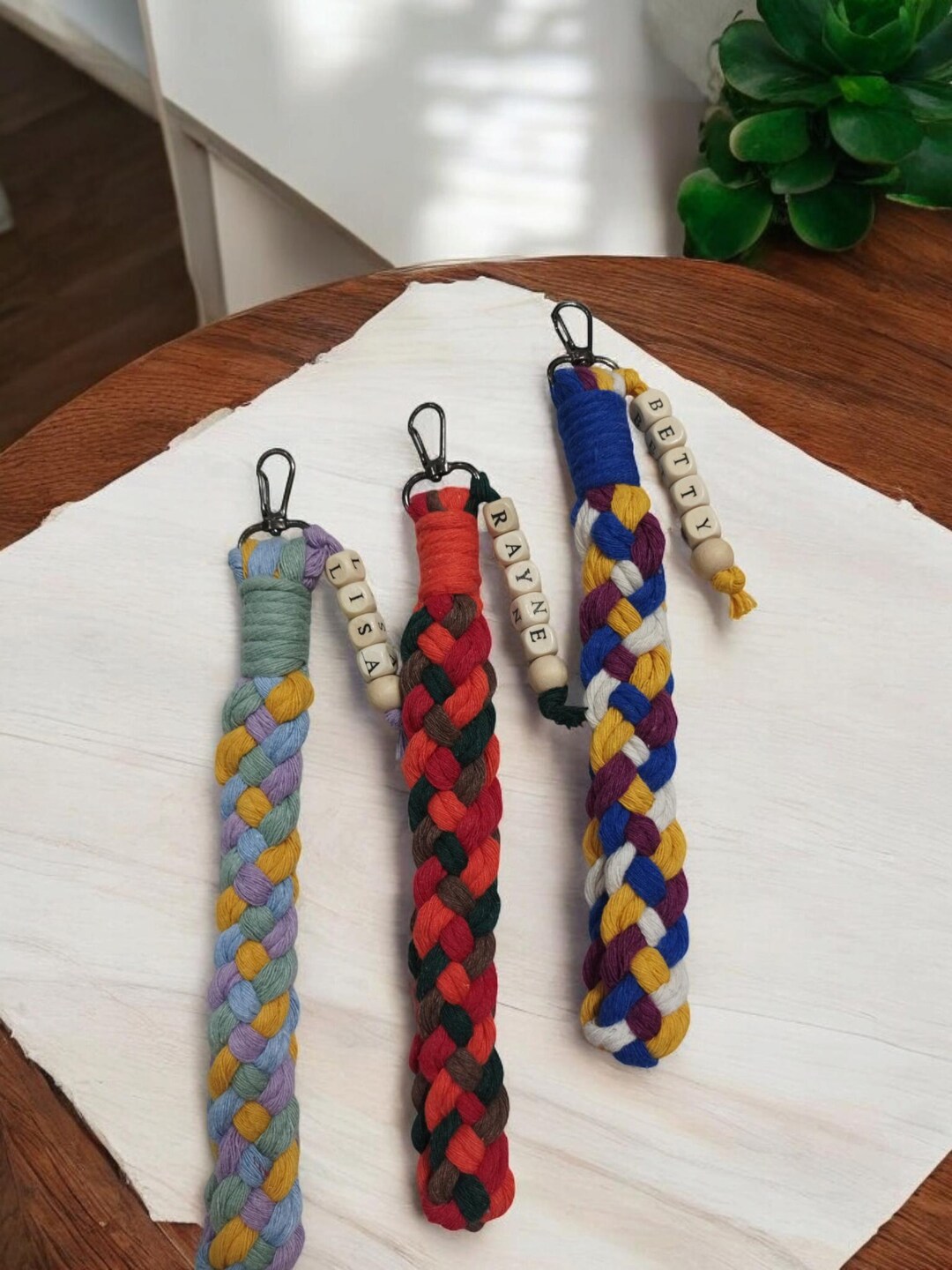 Name Keychain, Macrame Name Keychain, Macrame Keychain, Colorful ...