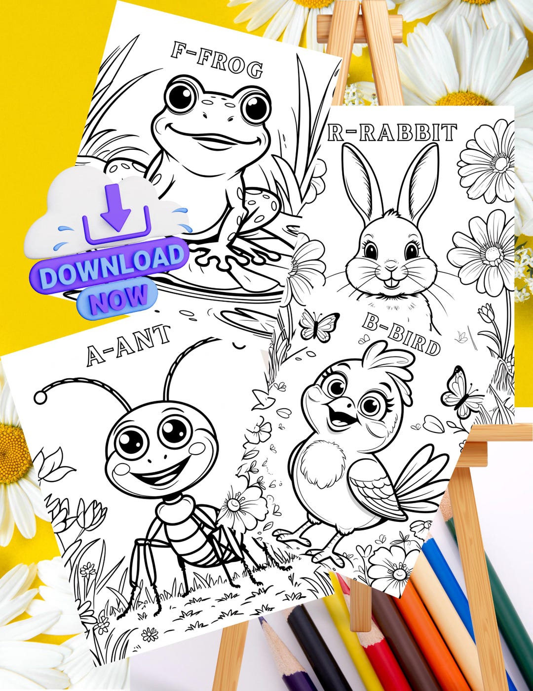 ABC Animal Coloring Pages for Kids – A to Z Printable Alphabet Animals ...