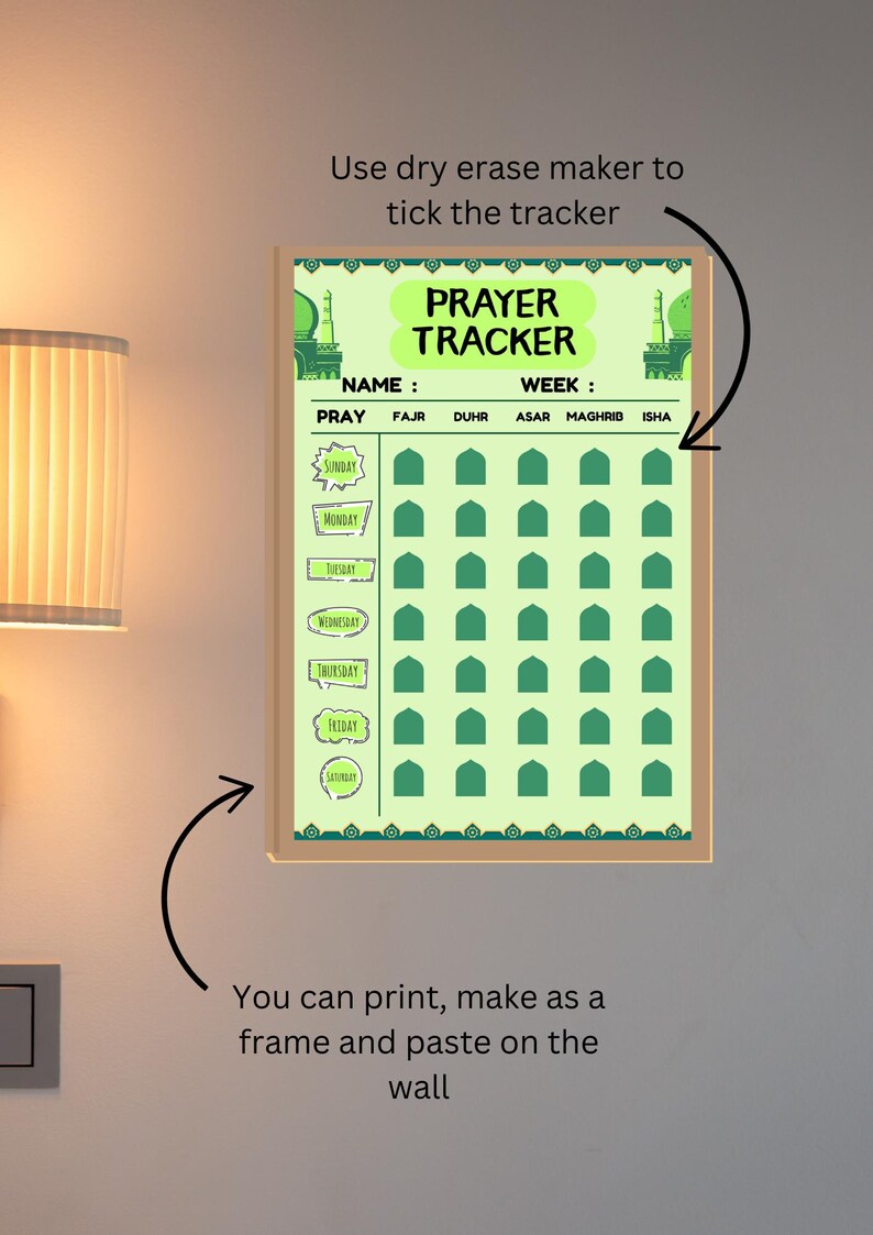 Printable Islamic Prayer Tracker | PDF - Etsy
