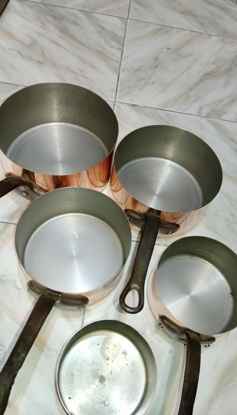Vintage French Copper Cookware Set: GAOR 5-piece Collection With Iron ...