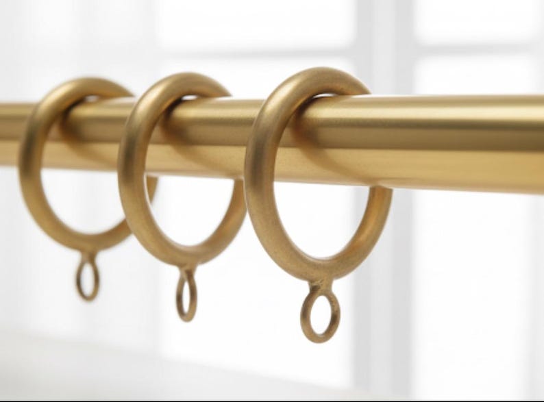Handmade Unlacquered Brass Curtain Rings | Solid Gold Drapery Hoops - Etsy