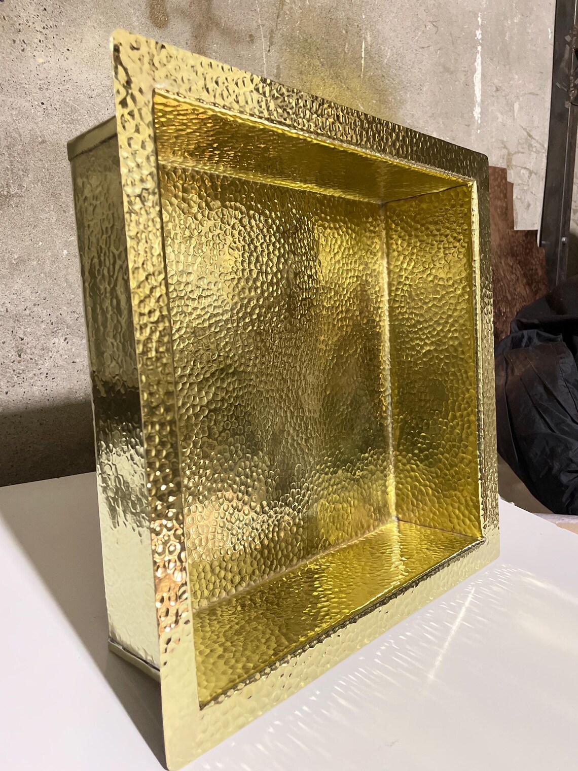 Hammered Unlacquered Brass Shower Niche – Handmade Bathroom Shelf - Etsy