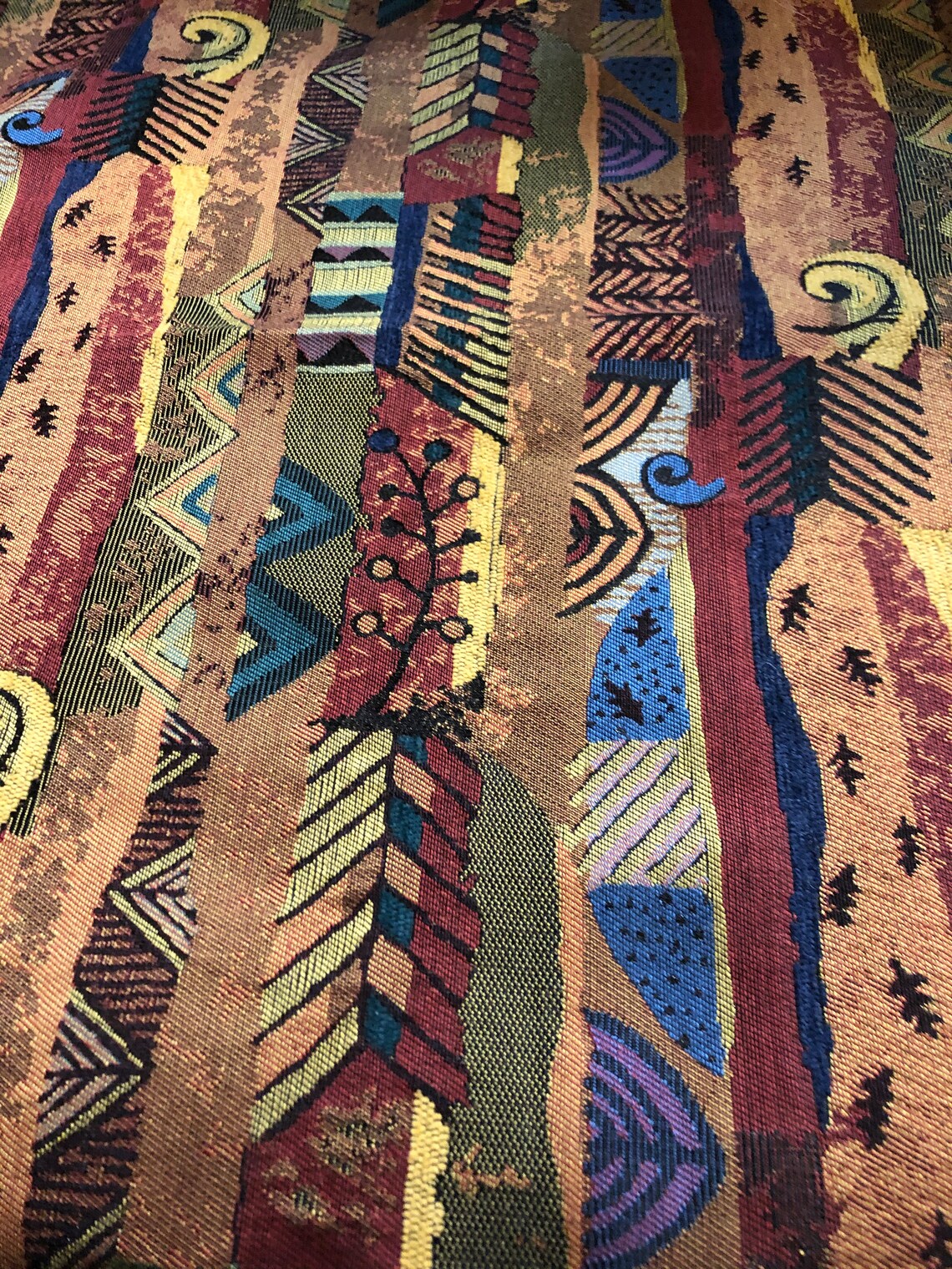 Abstract Fabric, Upholstery Fabric, Tapestry Fabric, Earth, Wind, Waves ...