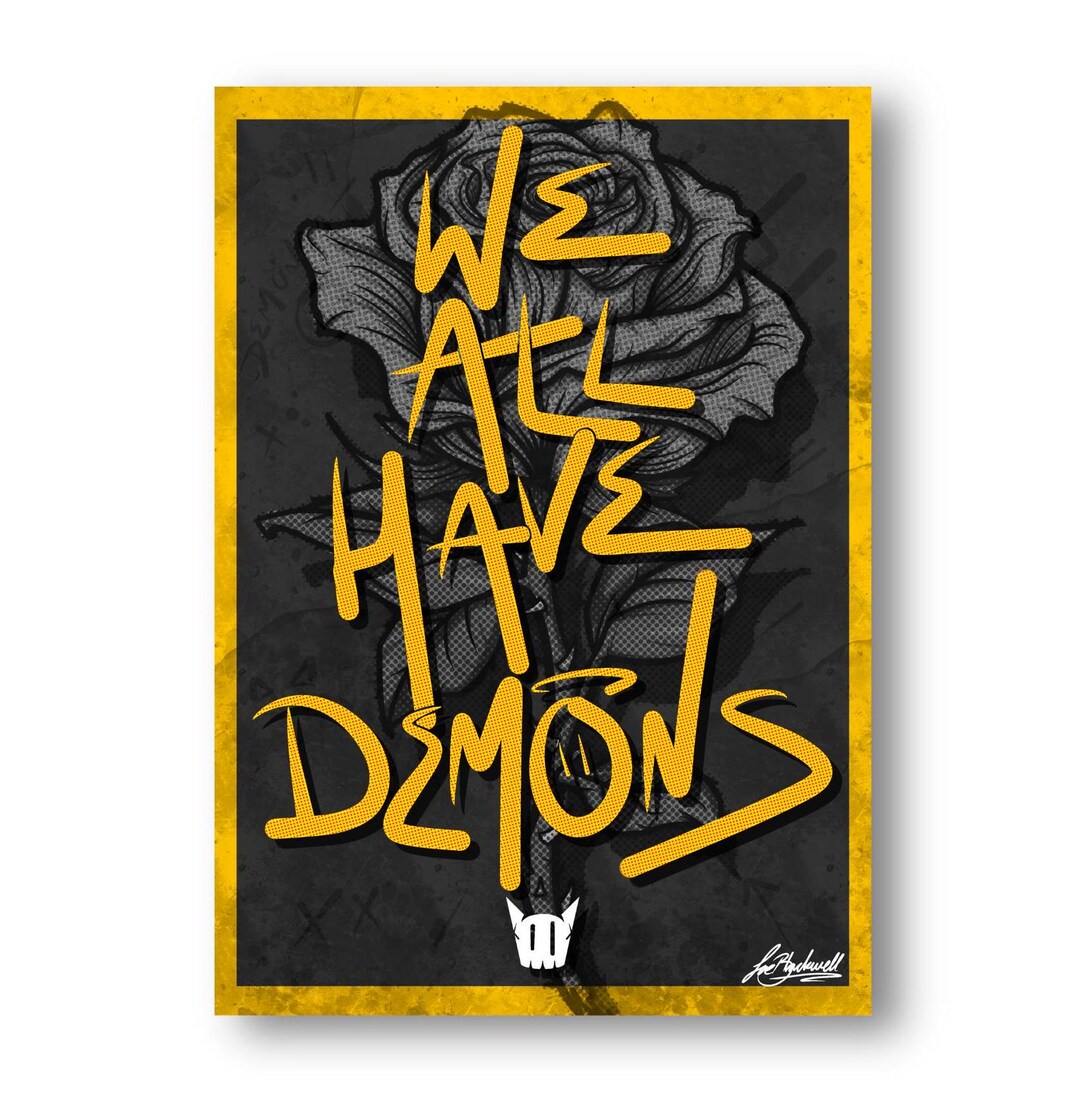We All Have Demons - Digital Tabloid Art Poster - by Demoncat - Etsy