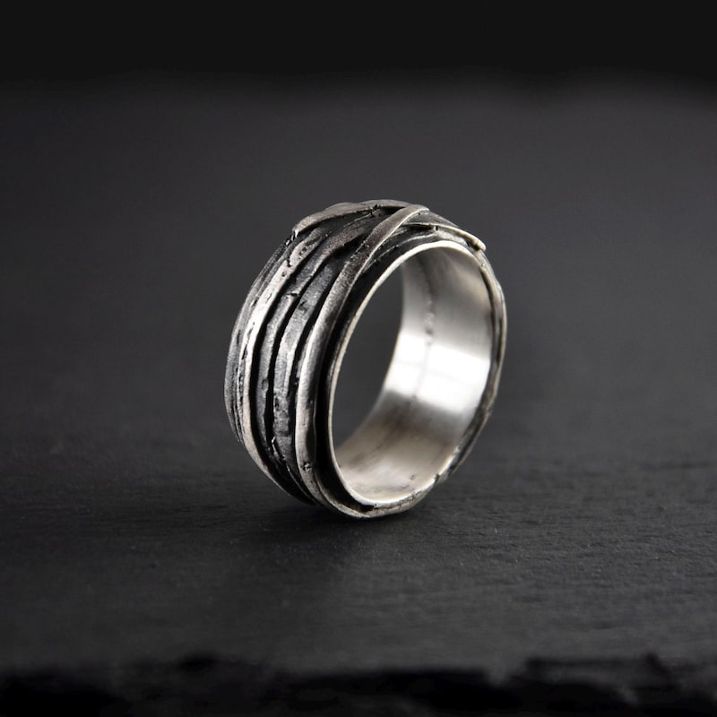 Oxidized Silver Ring - Etsy