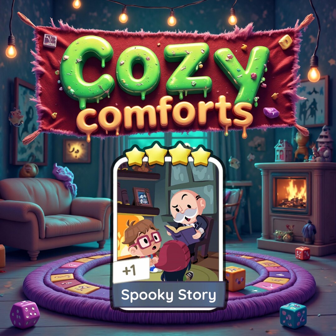 Spooky Story Monopoly_go 4 Star Stickers - Cozy Comforts Album - Etsy