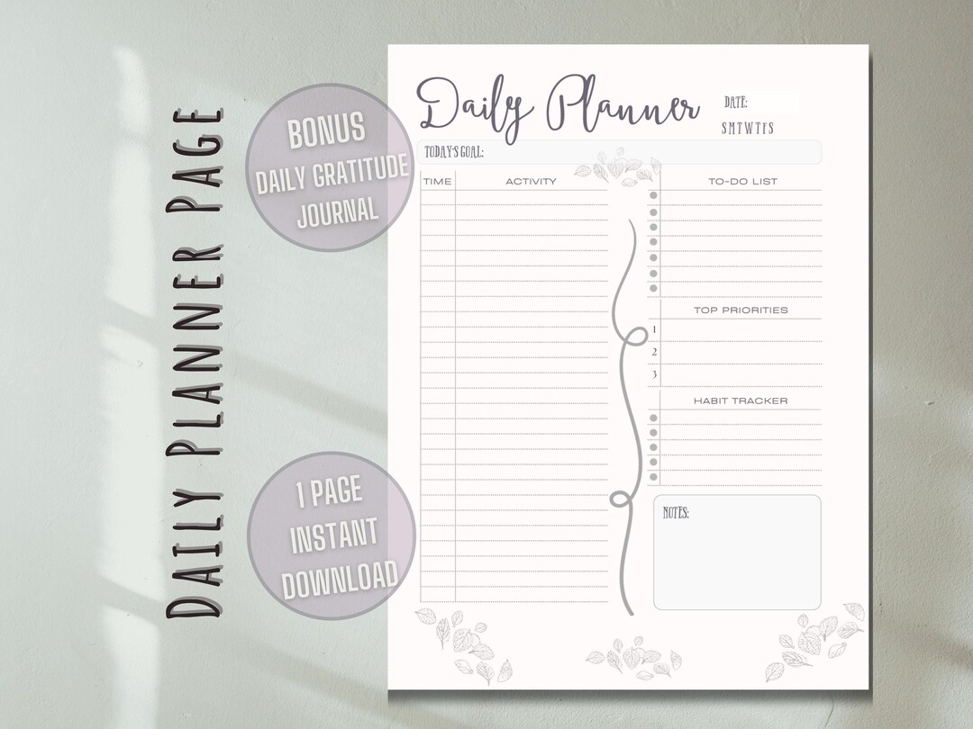 Boho Daily Planner Printable: To-do List, Gratitude Journal (digital ...