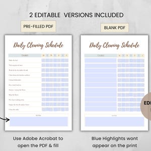 Editable Cleaning Schedule | Colorful Printable & Fillable PDF | Daily ...