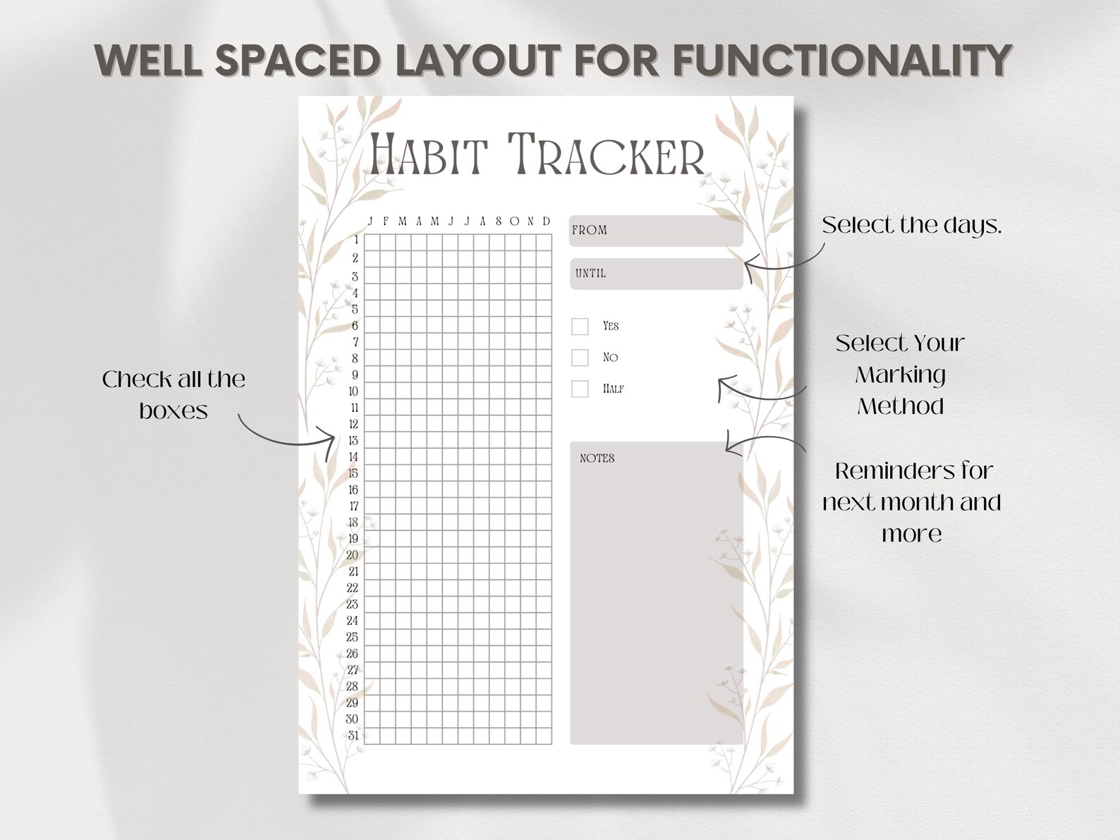 Monthly Habit Tracker Printable, Habit Tracker Template, Routine ...
