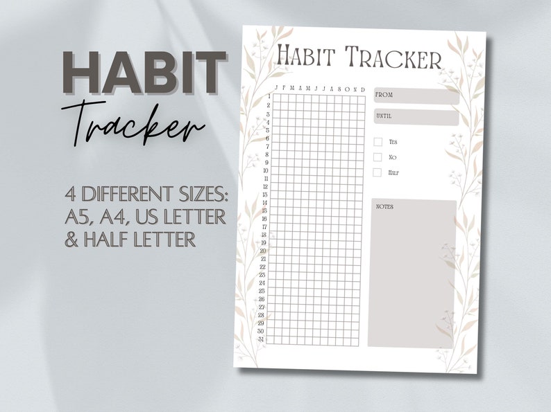 Monthly Habit Tracker Printable, Habit Tracker Template, Routine ...