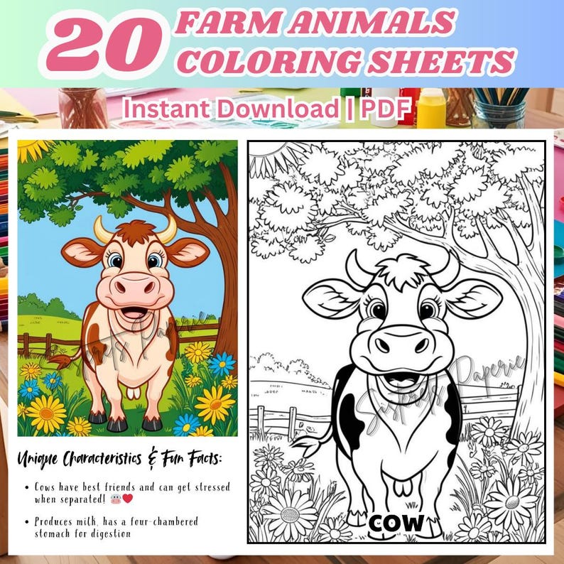 Farm Animal Coloring Pages | Fun & Educational | Toddler and Preschool ...
