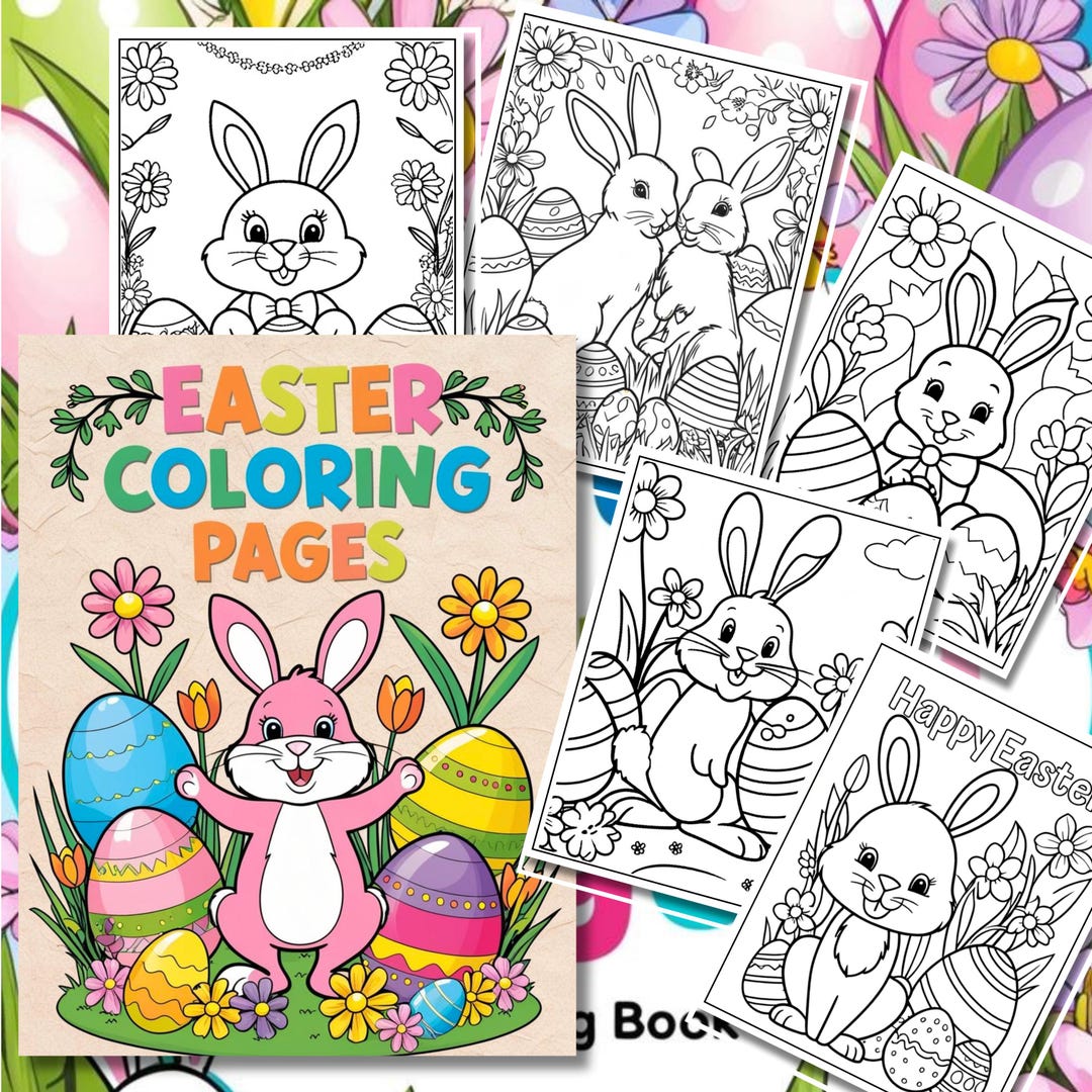 Easter Coloring Pages for Kids 25 Cute Easter Designs Printable Colored ...