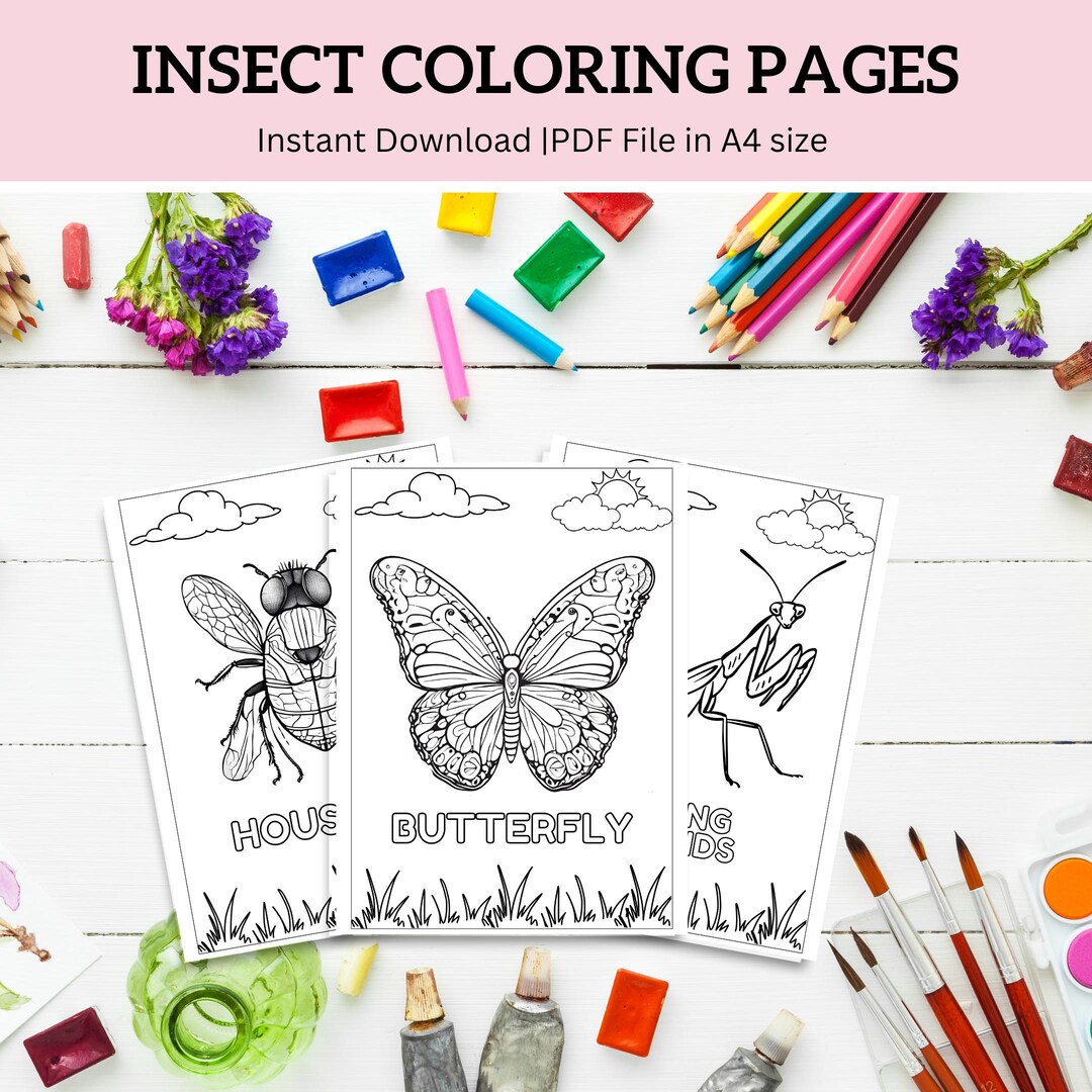 19-page Insects Coloring Pages | Fun Bug Activity for Kids | Printable ...