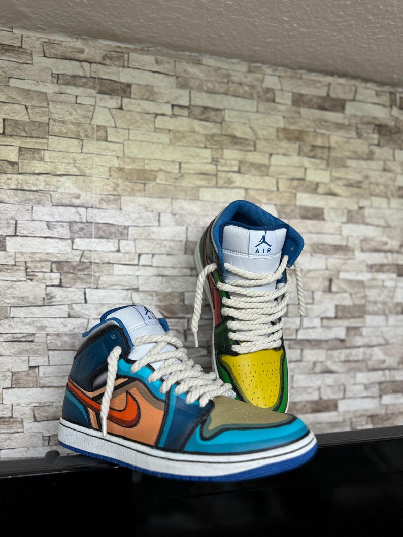 Jordan 1 Mid Custom 2D - Etsy
