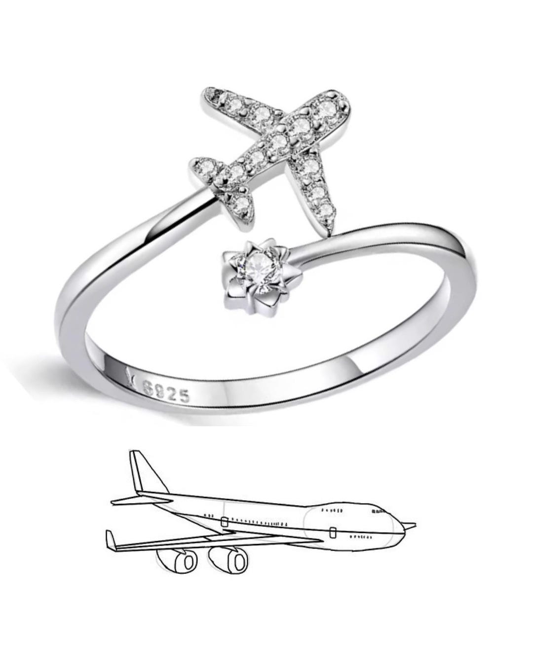 Sterling Silver Airplane Ring, Aviation Jewellery, Gifts. - Etsy