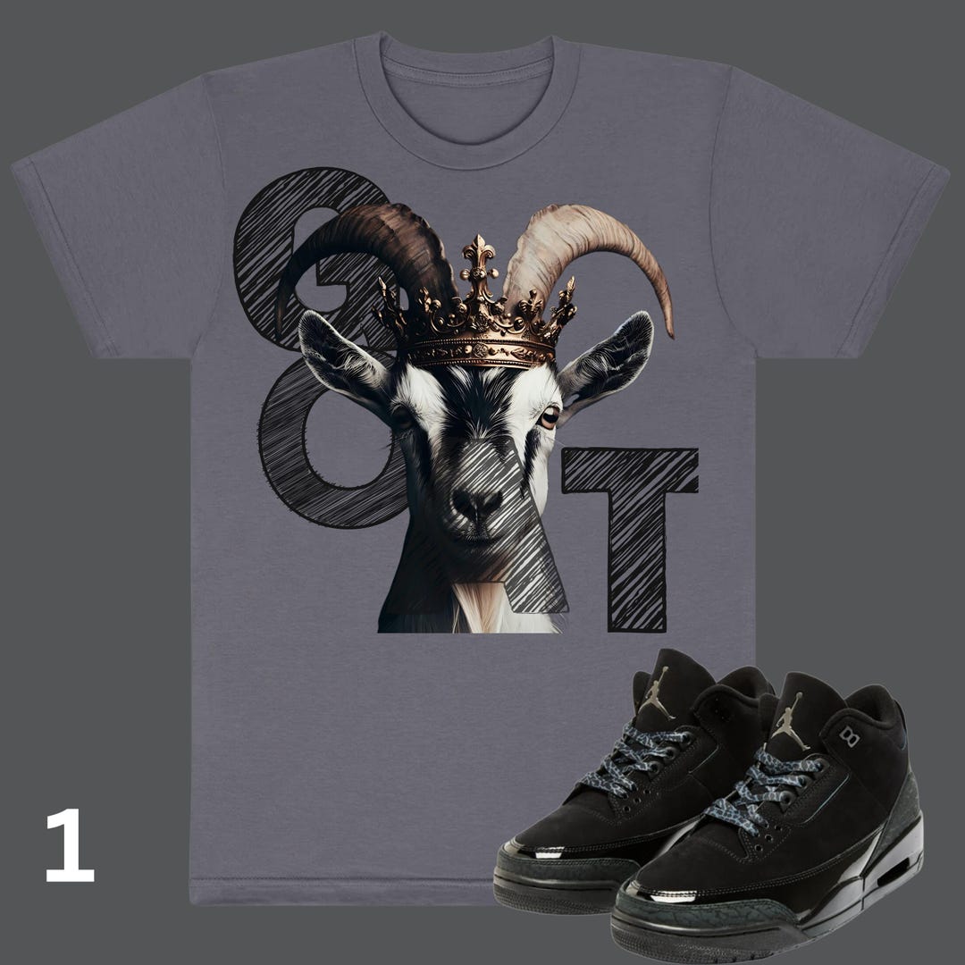 Crown Culture GOAT Black Cats Pack shirts to Match Jordan 3 Black Cats ...