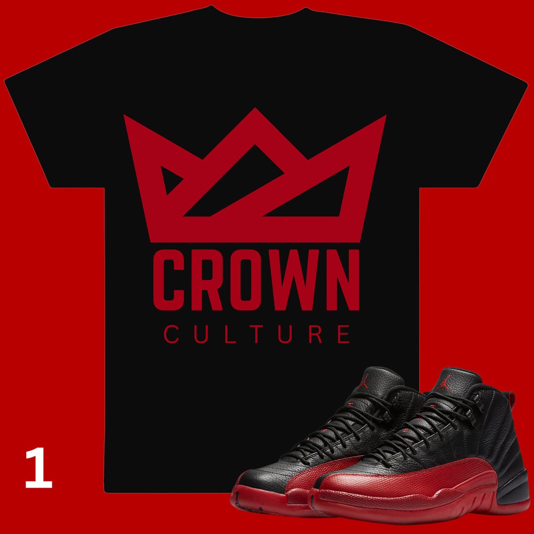 Crown Culture Crown Logo Flu Game Pack shirts to Match Retro 12 Flu ...
