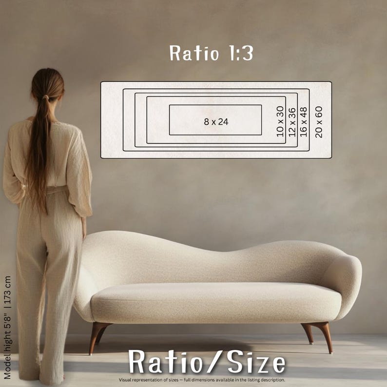 Japandi Panoramic Wall Art Set of 4 | Long Narrow Digital Prints for ...