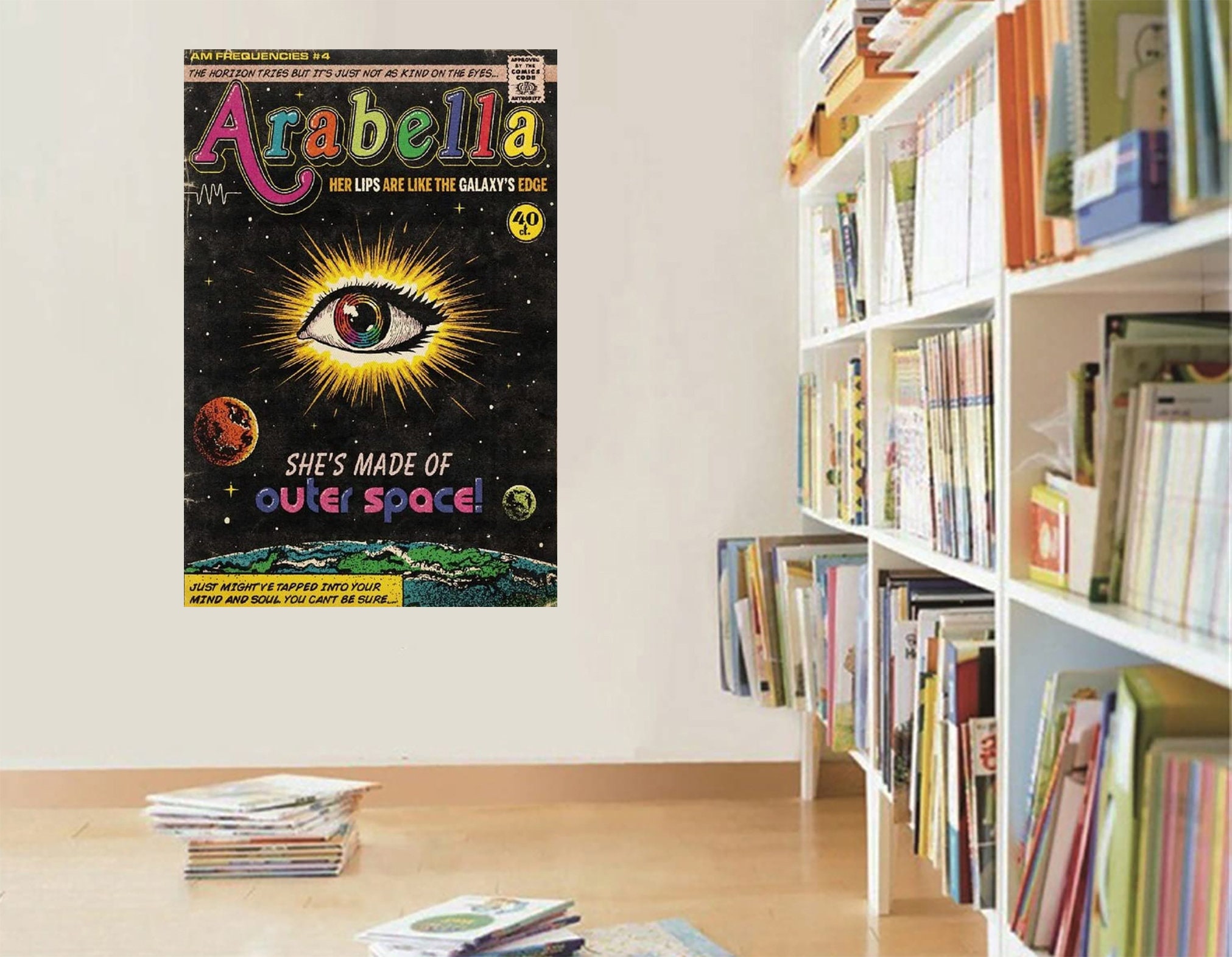Arabella eye rockband music poster, Arabella she's made of outer space ...