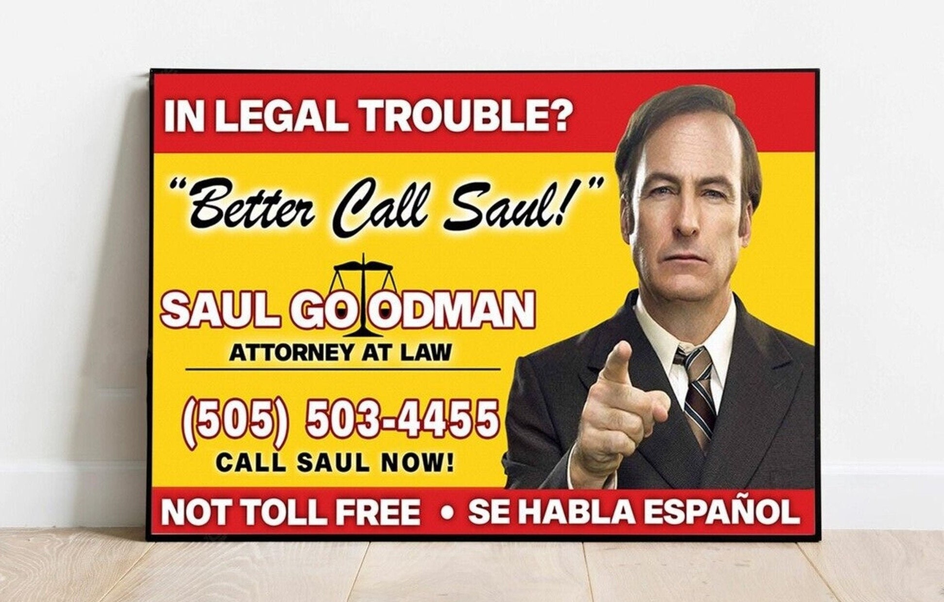 Better Call Saul Tv Series Call Saul Goodman Poster sold by Tring Tee ...