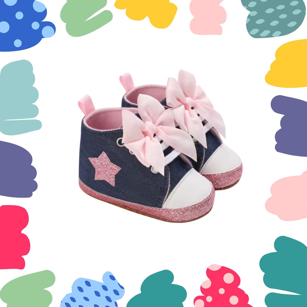 Baby Shoes Multicolor Big Bow, Baby Converse Shoes Multicolor, Baby ...