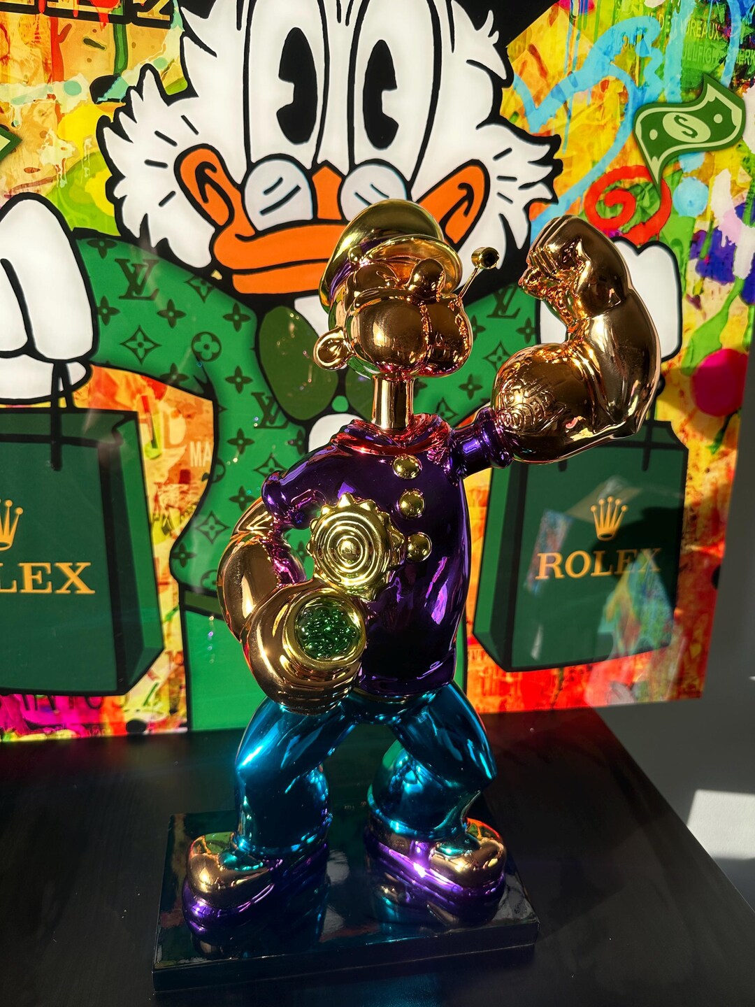 Custom Popeye Sculpture. Luxury Home Decor. Chrome Pop Art Inspired by ...