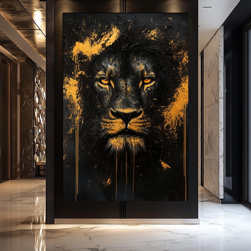 Abstract Lion Art - Etsy