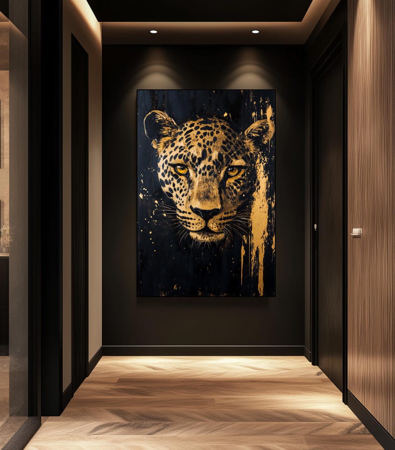 Gold Leopard Art Print – Luxury Animal Wall Decor (digital Download) - Etsy