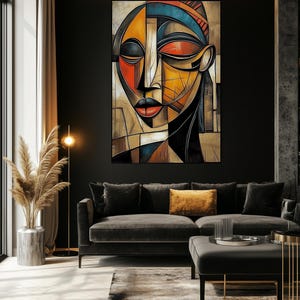 African Abstract Art Framed Canvas – Ethnic Wall Decor, Abstract African Art, African Culture ...