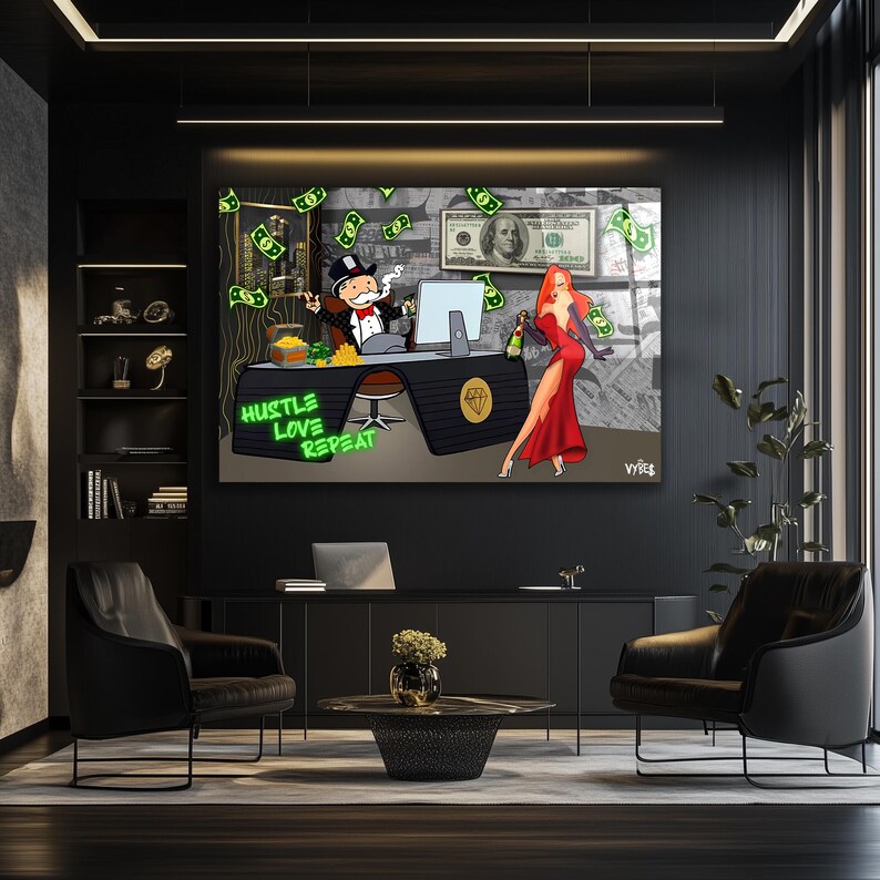 Monopoly Wall Art, Monopoly Man Jessica Rabbit, Canvas Print, Acrylic ...