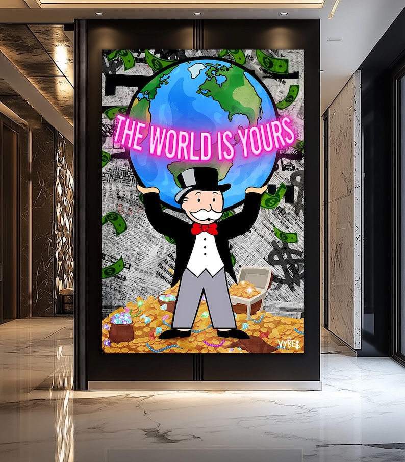 Monopoly Man 'the World is Yours' Pop Art - Canvas or Acrylic Print - Etsy