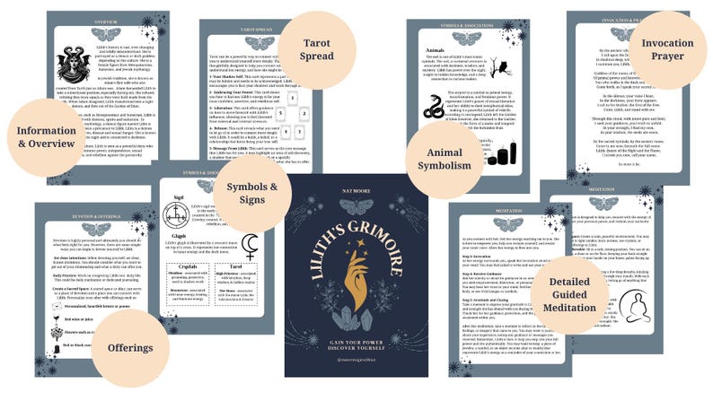 Lilith Grimoire Book, Printable, A Guide to Working With the Demon ...