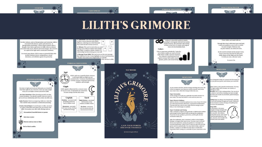 Lilith Grimoire Book, Printable, A Guide to Working With the Demon ...