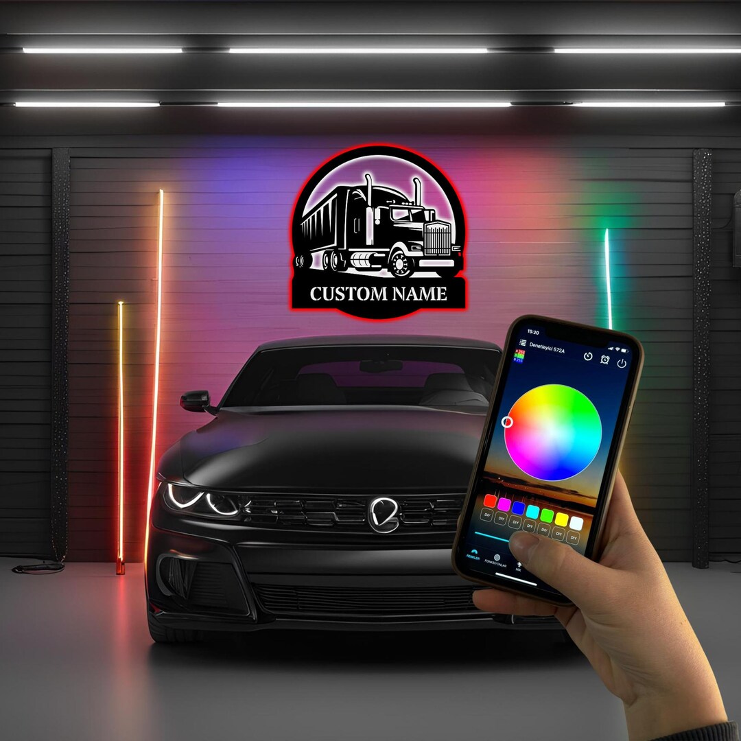 Truck Led Light, Log Truck Wall Decor, Trucker Gift, Christmas Gift ...