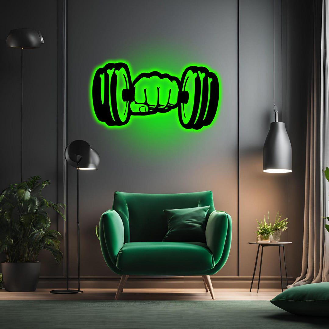 Dumbbell Wood Wall Sign, Dumbbell Wood Wall Art, GYM Wood Decor ...