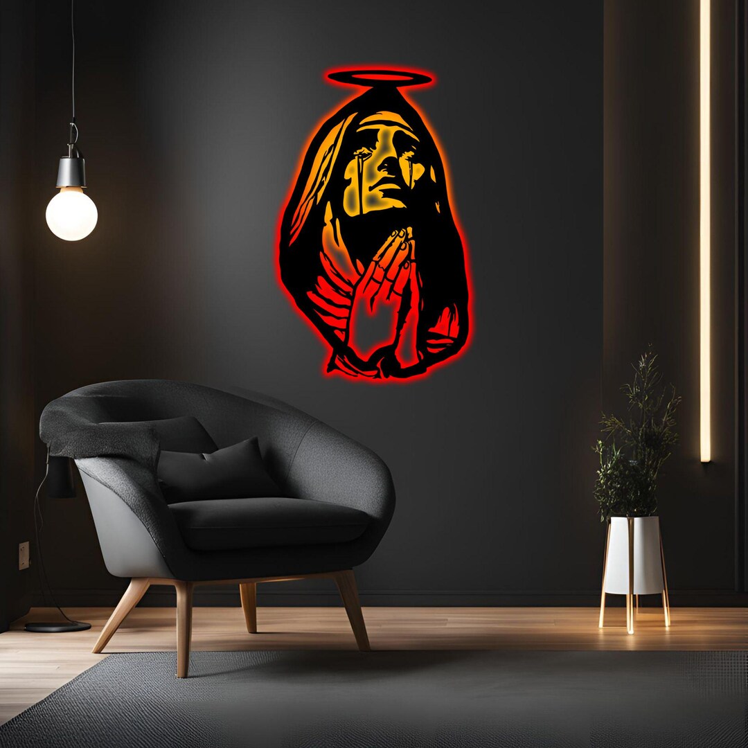 Edgy Nun Wood Sign, Nun Wood Art, Living Room Wood Sign, Gothic Room ...